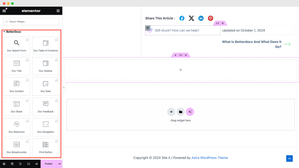How To Configure Single Doc In Elementor Betterdocs