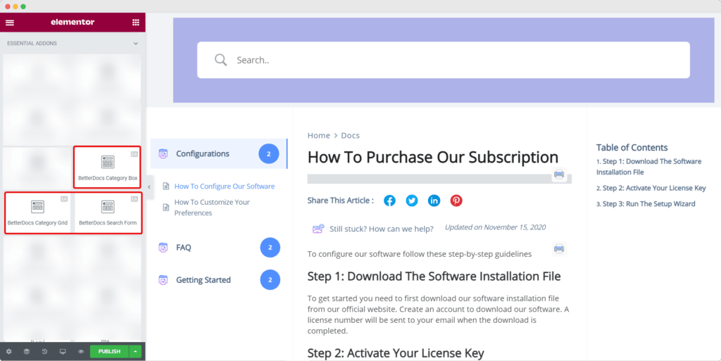 How To Create Documentation Pages Using Elementor