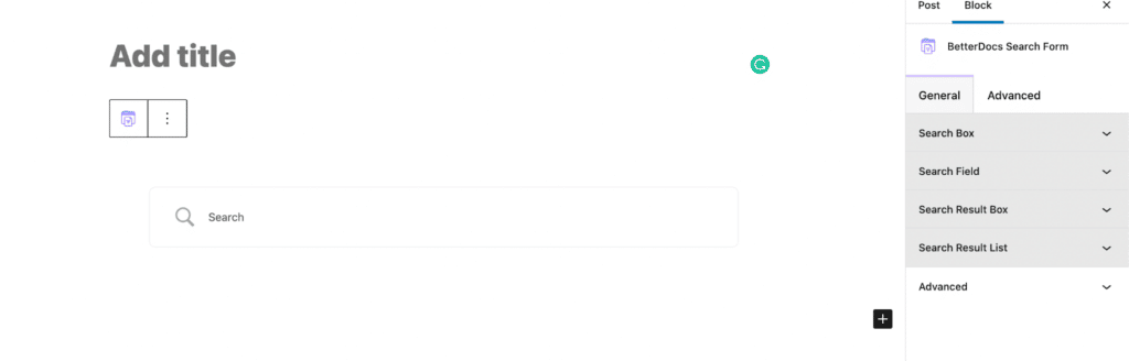 How To Configure BetterDocs Search Box In Gutenberg?