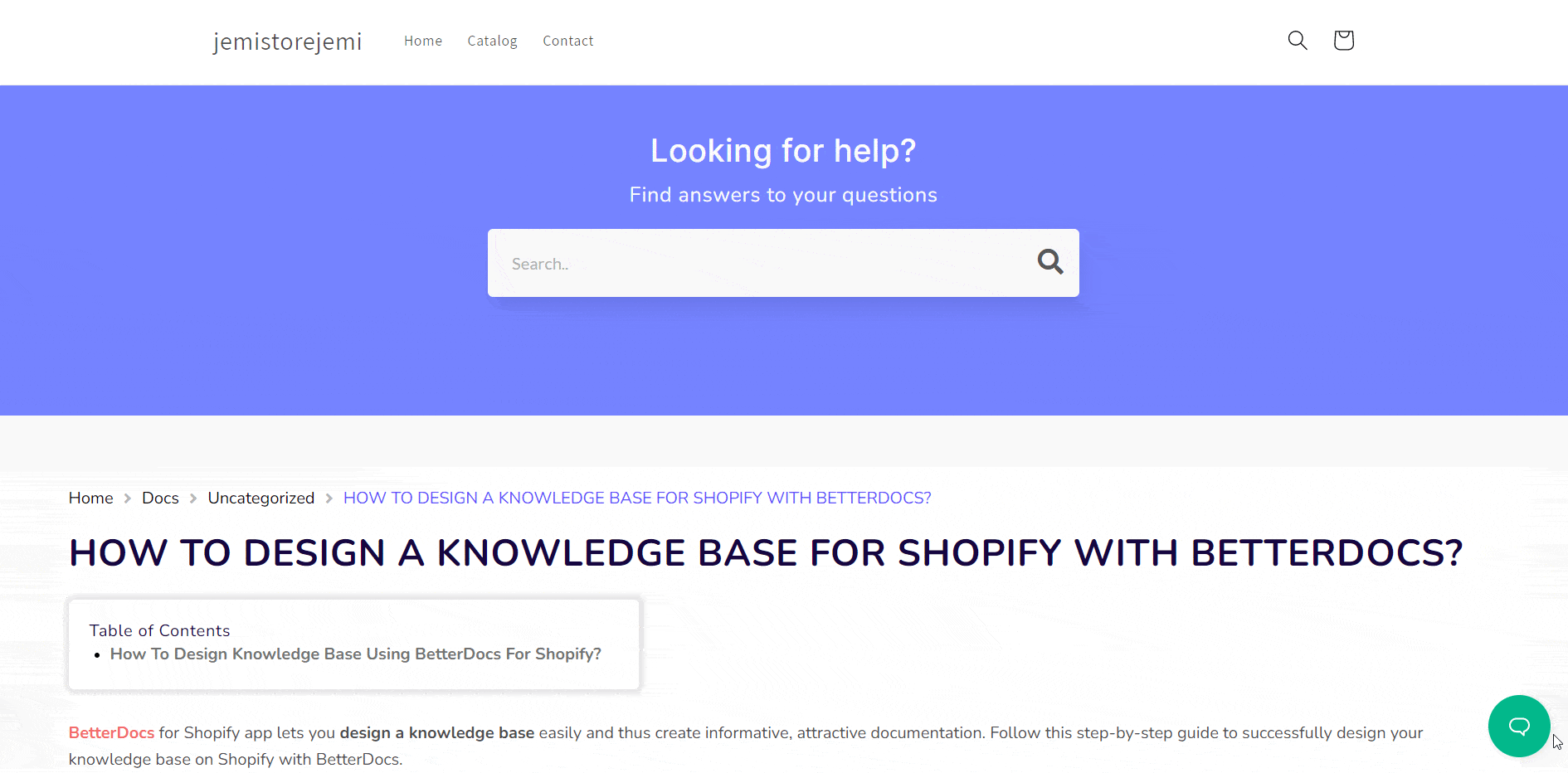 How To Configure Instant Answers With BetterDocs For Shopify BetterDocs