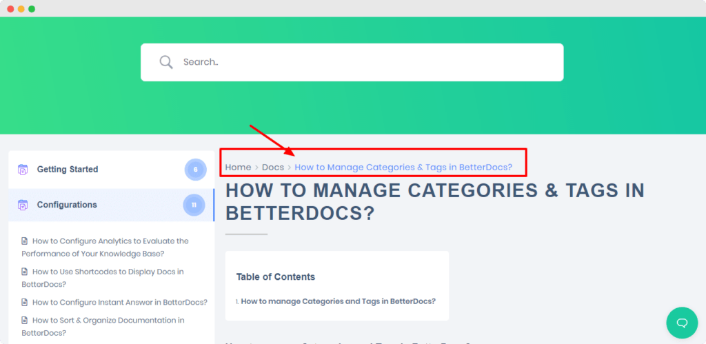 How to Change BreadCrumbs Settings in BetterDocs? - BetterDocs