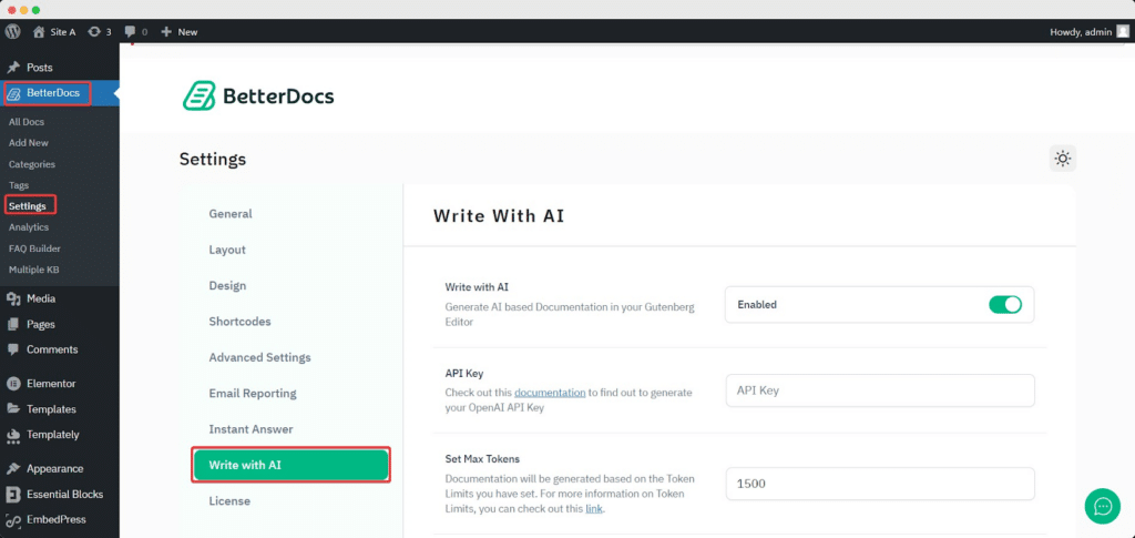 How To Configure The Write With AI Feature In BetterDocs? - BetterDocs