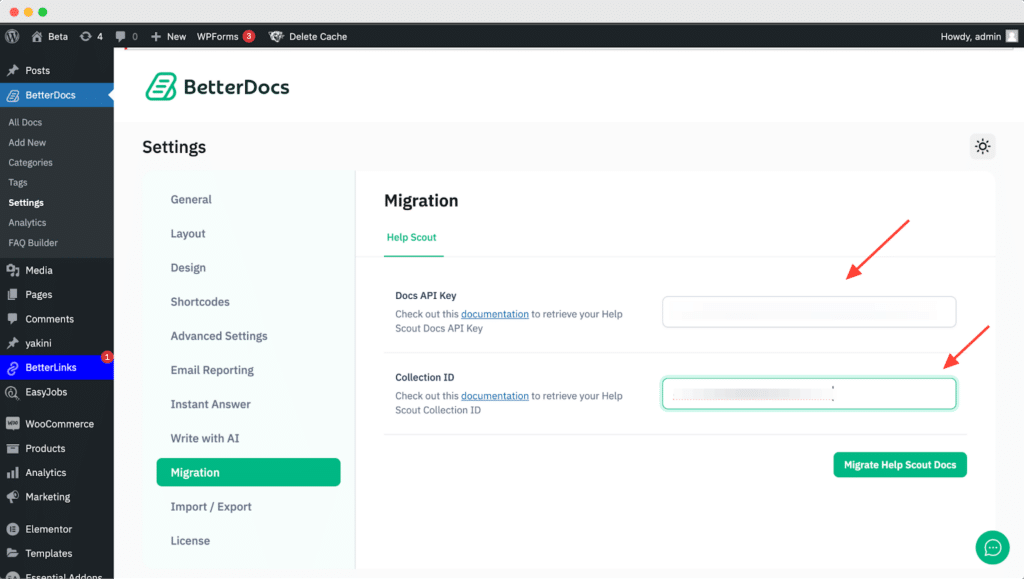 How To Configure The Help Scout Migration Feature With Betterdocs Betterdocs