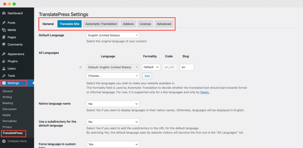 How to Create a Multilingual Site Using TranslatePress - BetterDocs